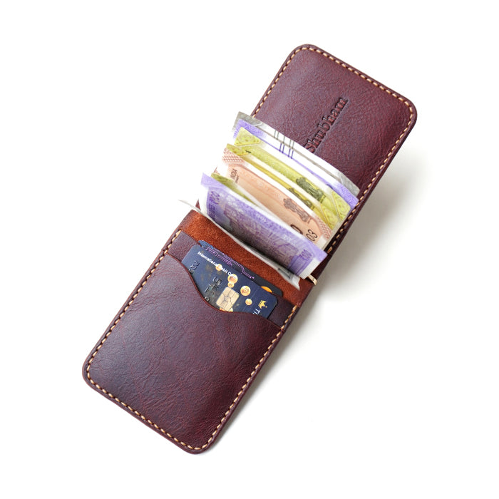 Handmade Leather Wallet with Money Clip – Slim Full-Grain Leather Cash ...