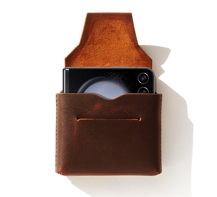 Handmade Leather Flip Phone Case | Full-Grain Protection & Style ...