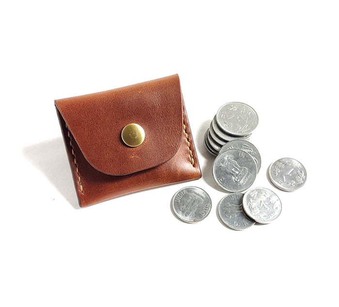 Handmade Leather Coin Pouch / Striker Case with Snap Closure – Compact ...